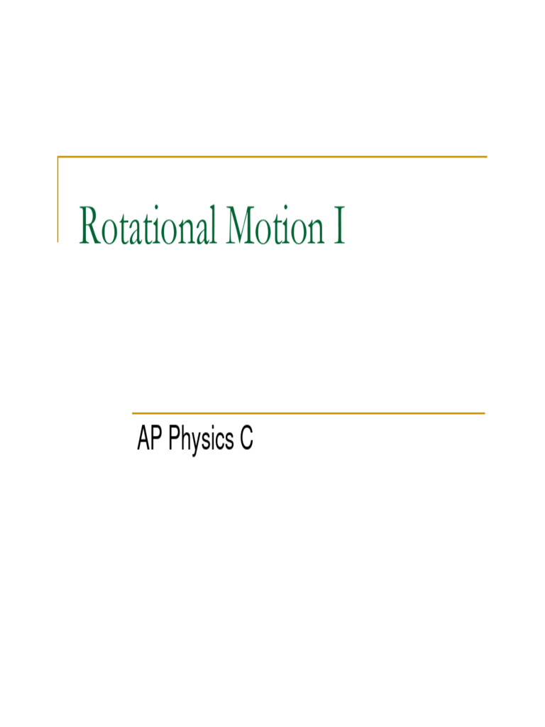 Understanding Rotational Motion Concepts | PDF | Rotation Around A ...