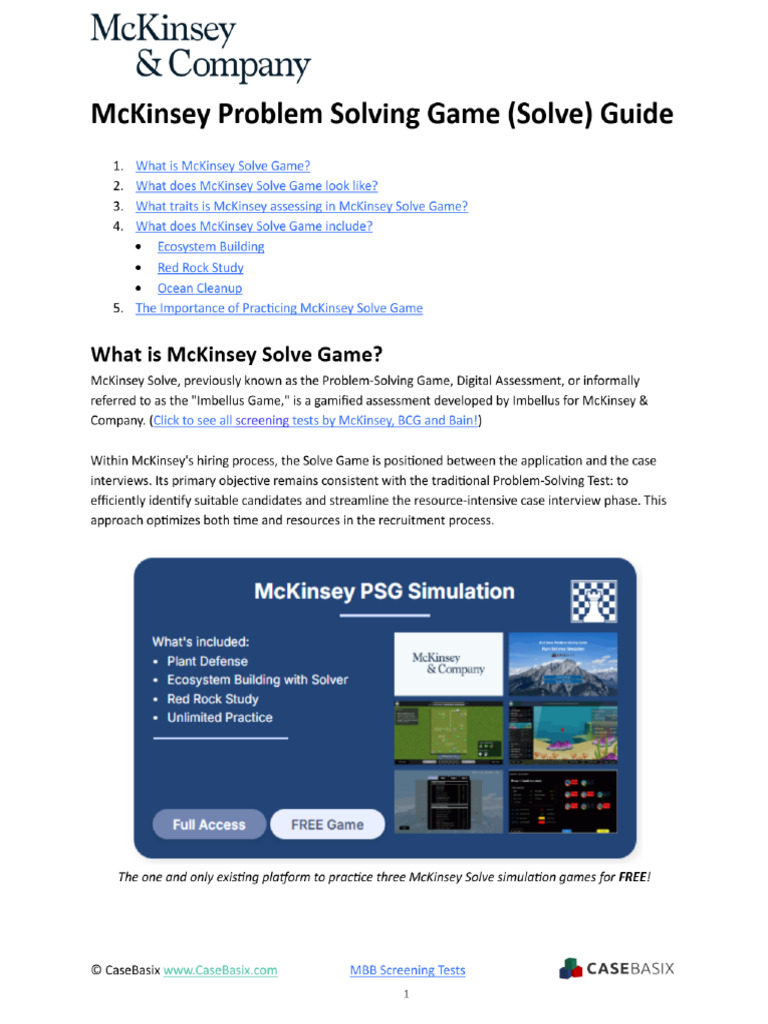 McKinsey PSG Simulation - CaseBasix | PDF