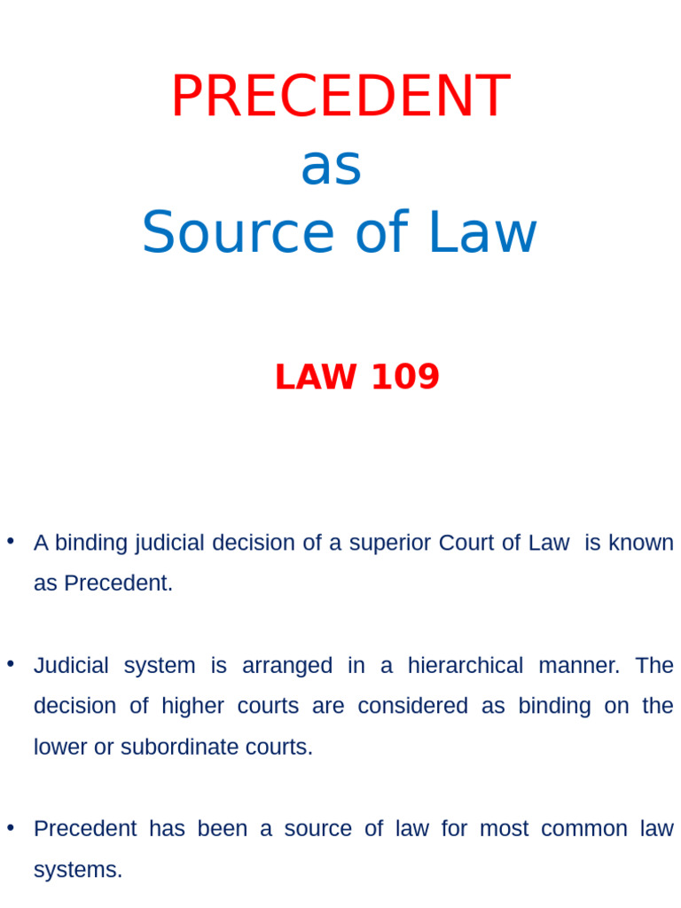 6 Sources of Law Precedent | PDF | Precedent | Sources Of Law