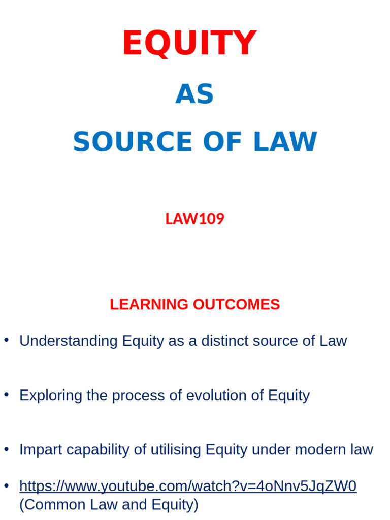 8 Equity | PDF | Equity (Law) | Common Law