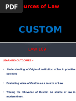 Customs | PDF | Sources Of Law | Jurisprudence