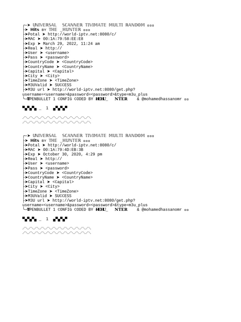 8080 Universal Scanner Tivimate Multi Random Standard Hits | PDF