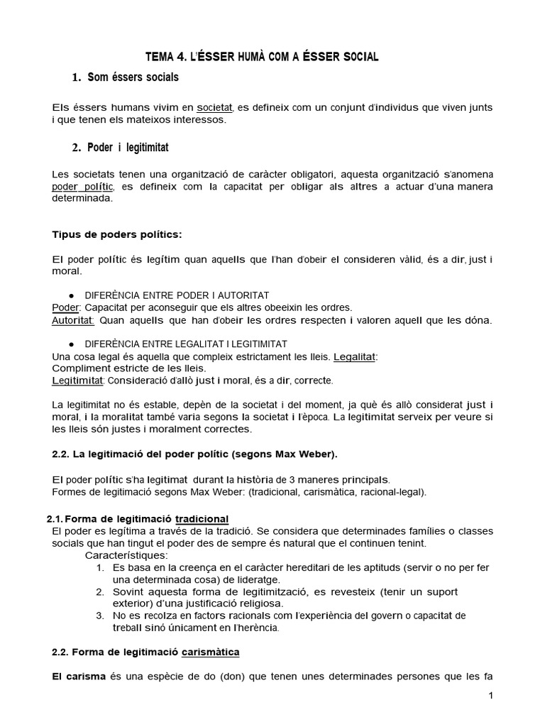 APUNTS TEMA 4 - Lésser Humà Com A Ésser Social | PDF
