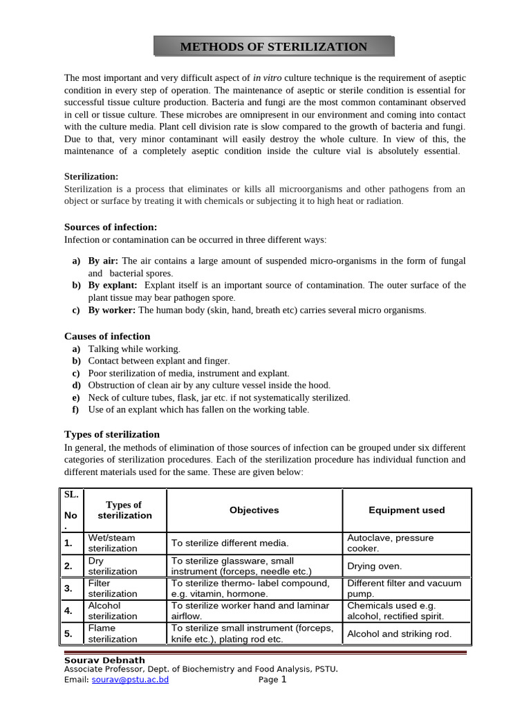 Practical 3 METHODS OF STERILIZATION New | PDF | Sterilization ...