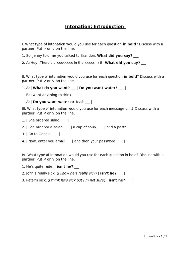 Intonation Intro | PDF