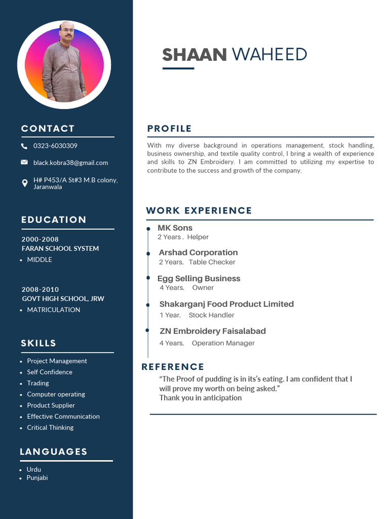 Blue Simple Professional CV Resume | PDF