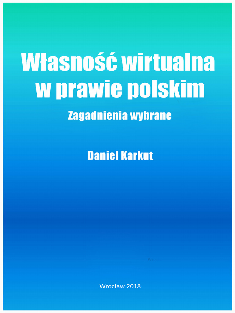 Własność Wirtualna W Prawie Polskim | PDF