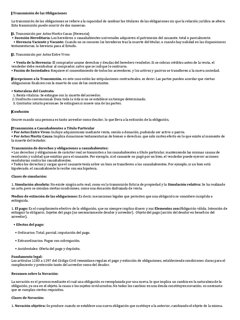 Cuestionario de Obligaciones | PDF | Pagos | Estatuto de limitaciones