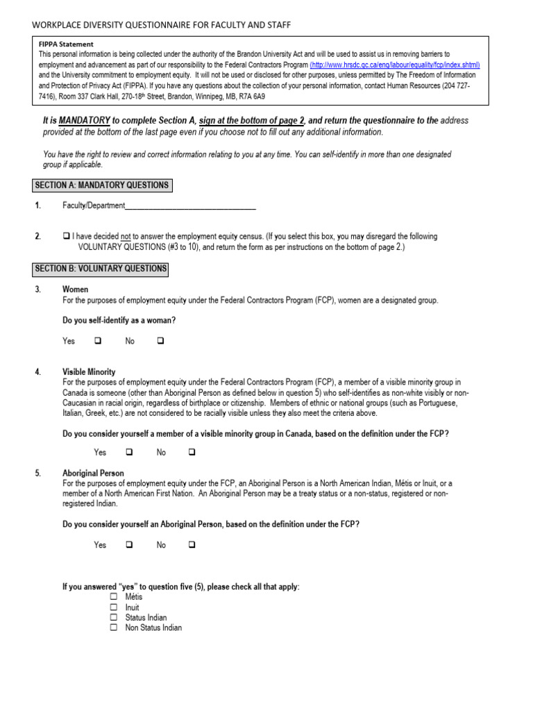 Workplace Diversity Questionnaire Final | PDF | Disability | Bisexuality