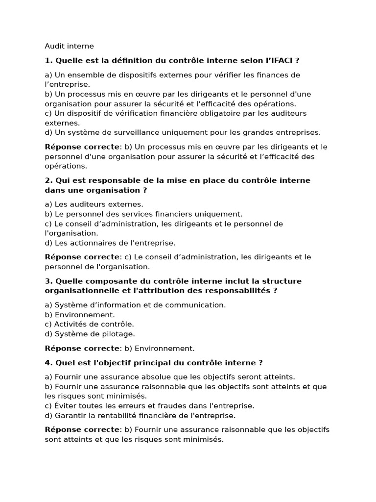 Audit Interne | PDF | Audit | Contrôle interne