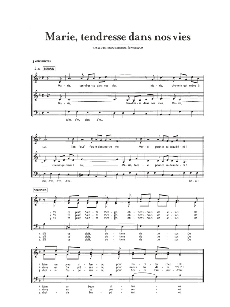 Marie Tendresse Dans Nos Vies | PDF