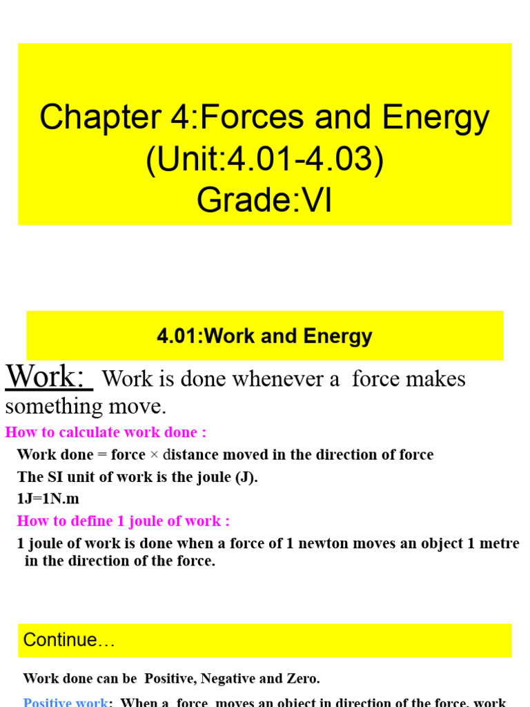 Forces and Energy for Grade 6 | PDF | Potential Energy | Physics