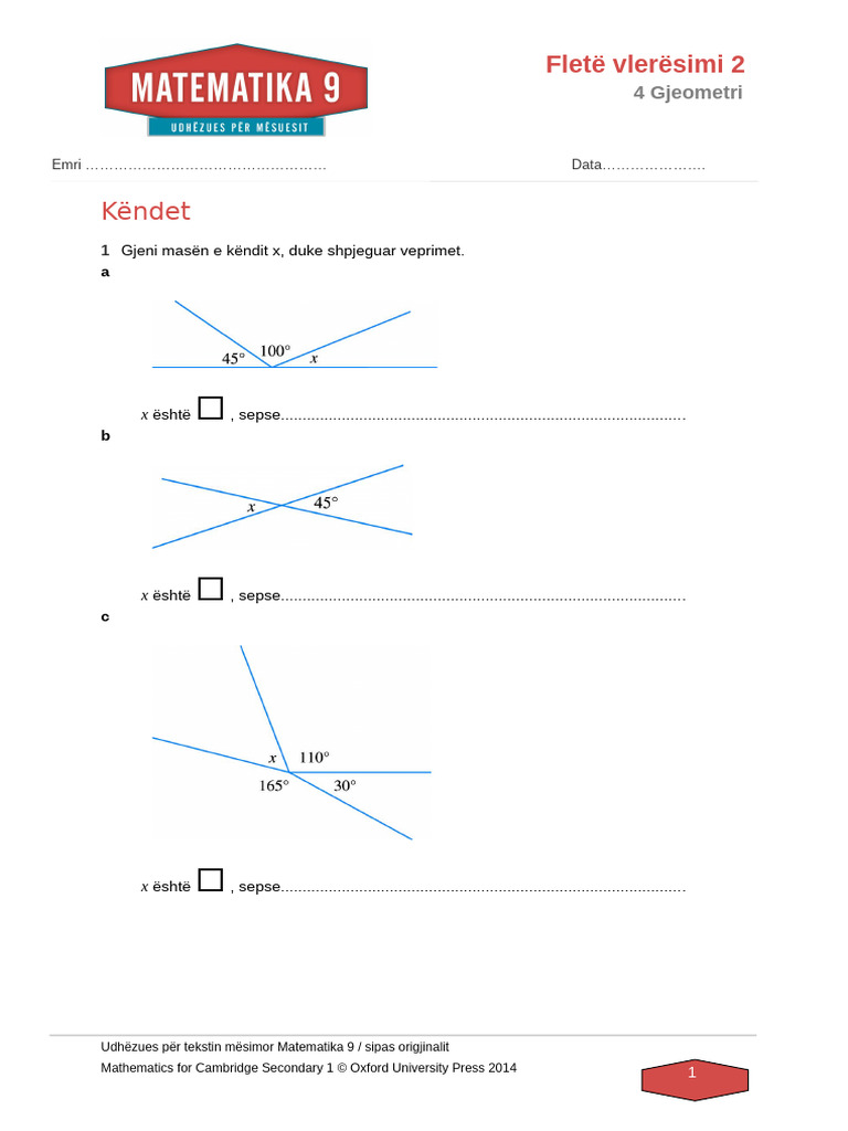0403 - Flete Vleresimi 2 - Gjeometri | PDF