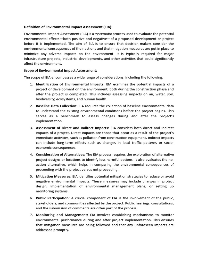 Definition Scope | PDF | Environmental Impact Assessment | Climate ...