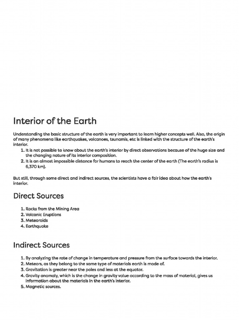 Interior of The Earth | PDF | Earth | Geology