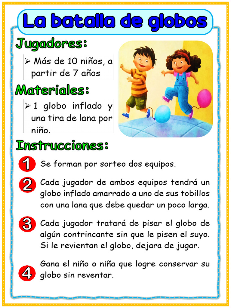 Ficha Leemos Un Texto Instructivo La Batalla de Globos Maestra Janet | PDF