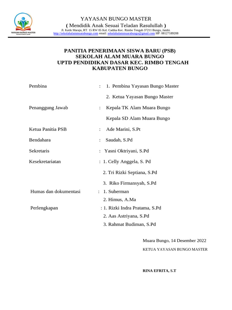 SK Panitia PPDB 2023 | PDF