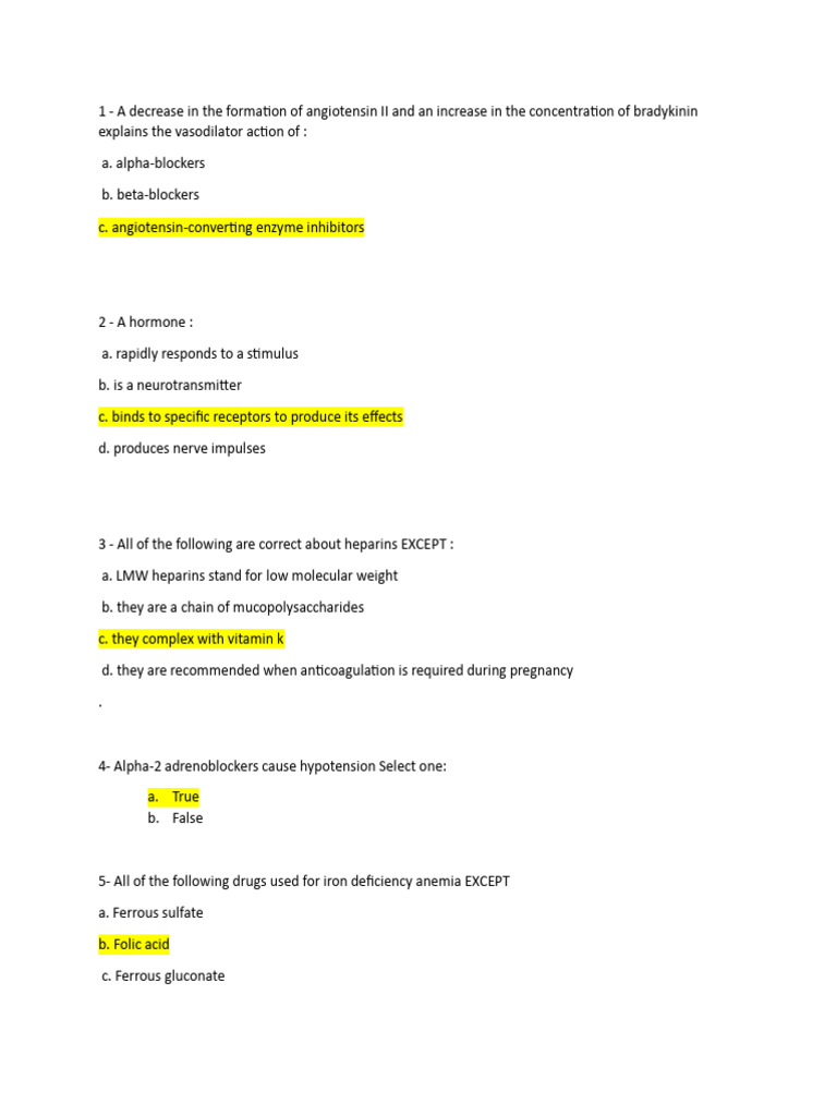Pharma 2 | PDF | Vasodilation | Heart