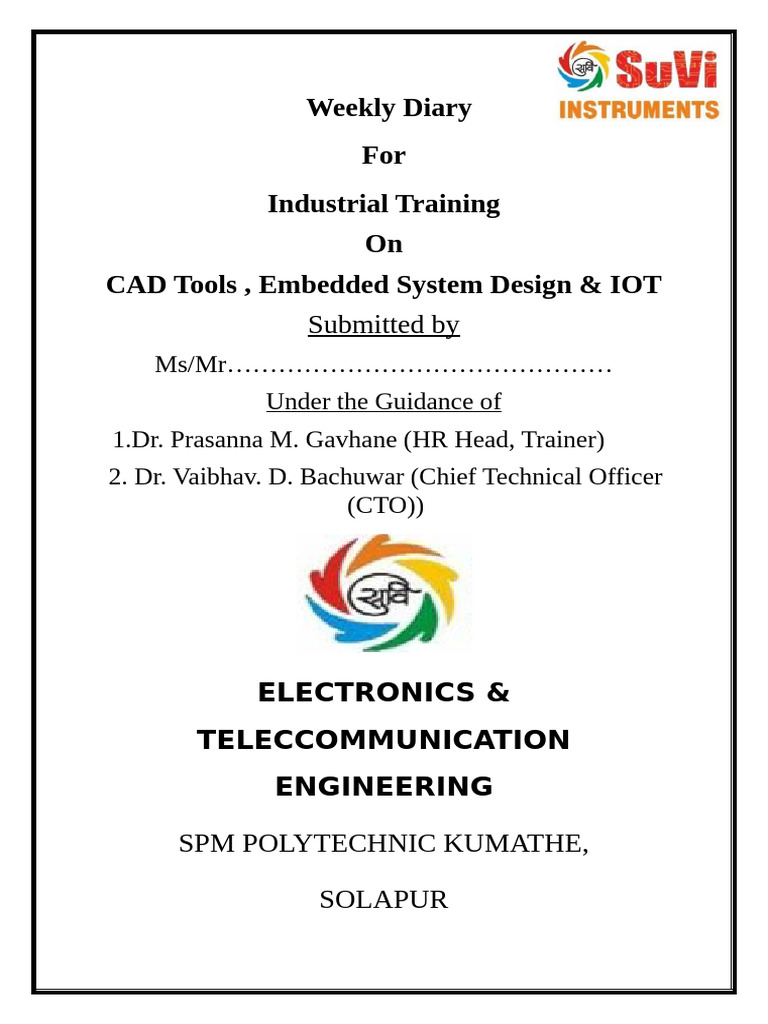 Weekly Diary Front Page | PDF