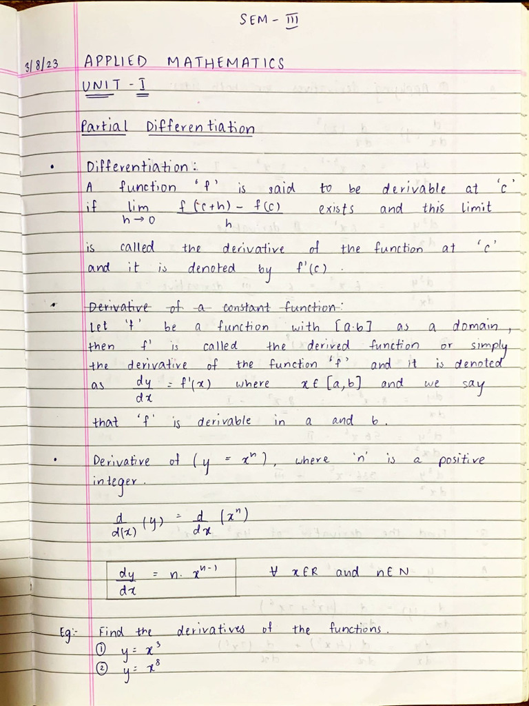 UNIT 12345 (Sem 3 Math Notes) | PDF