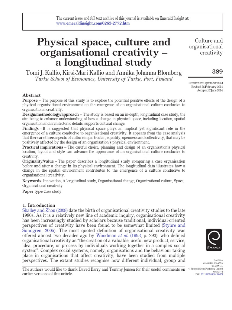 Longitudinal Single Case Sample Paper | PDF | Creativity | Organizational Culture