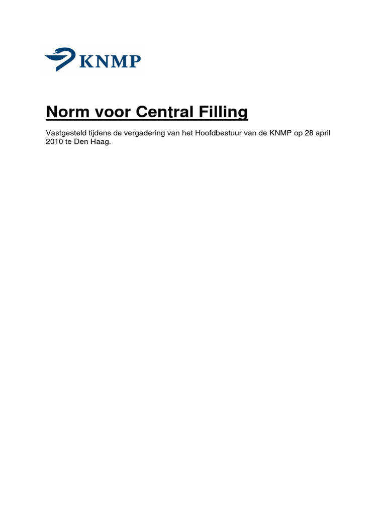 KNMP-richtlijn Central Filling | PDF