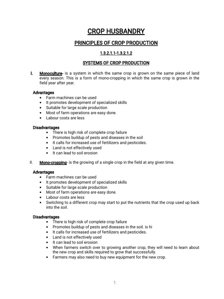 Crop Production. | PDF | Vegetables