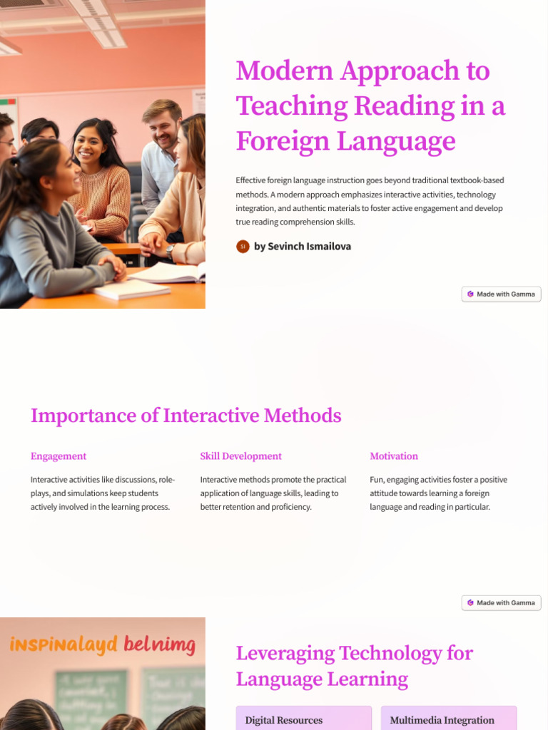Modern Approach To Teaching Reading in A Foreign Language | PDF ...