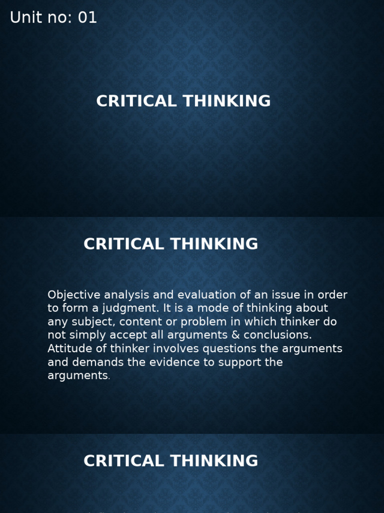 U#1Critical Thinking | PDF | Critical Thinking | Thought