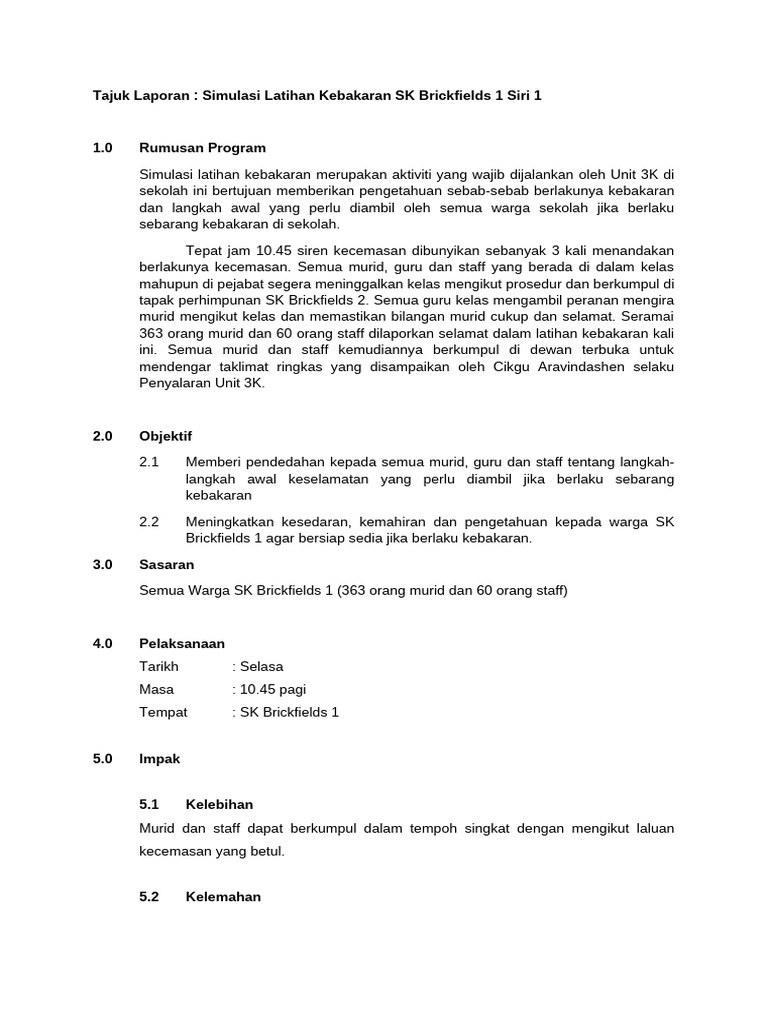 Laporan Simulasi Kebakaran | PDF
