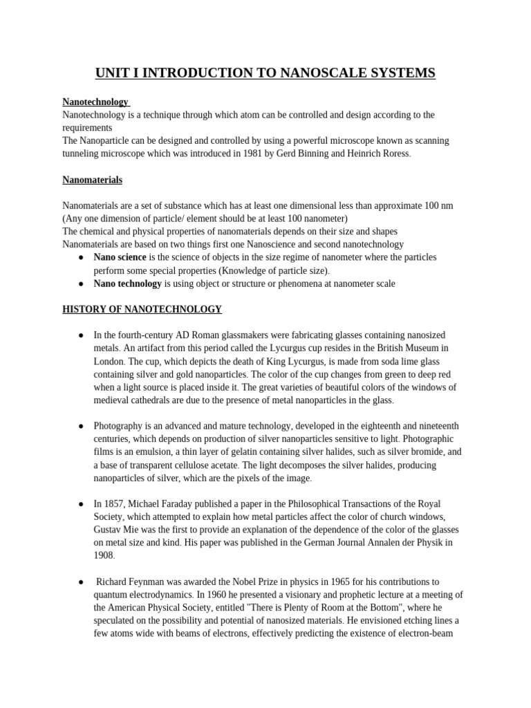 Introduction to Nanotechnology Basics | PDF | Nanowire | Nanotechnology
