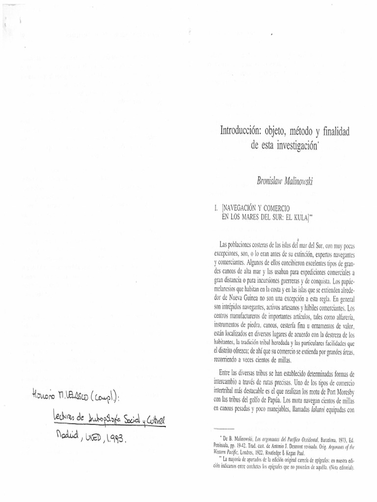 Malinowski (1922) | PDF