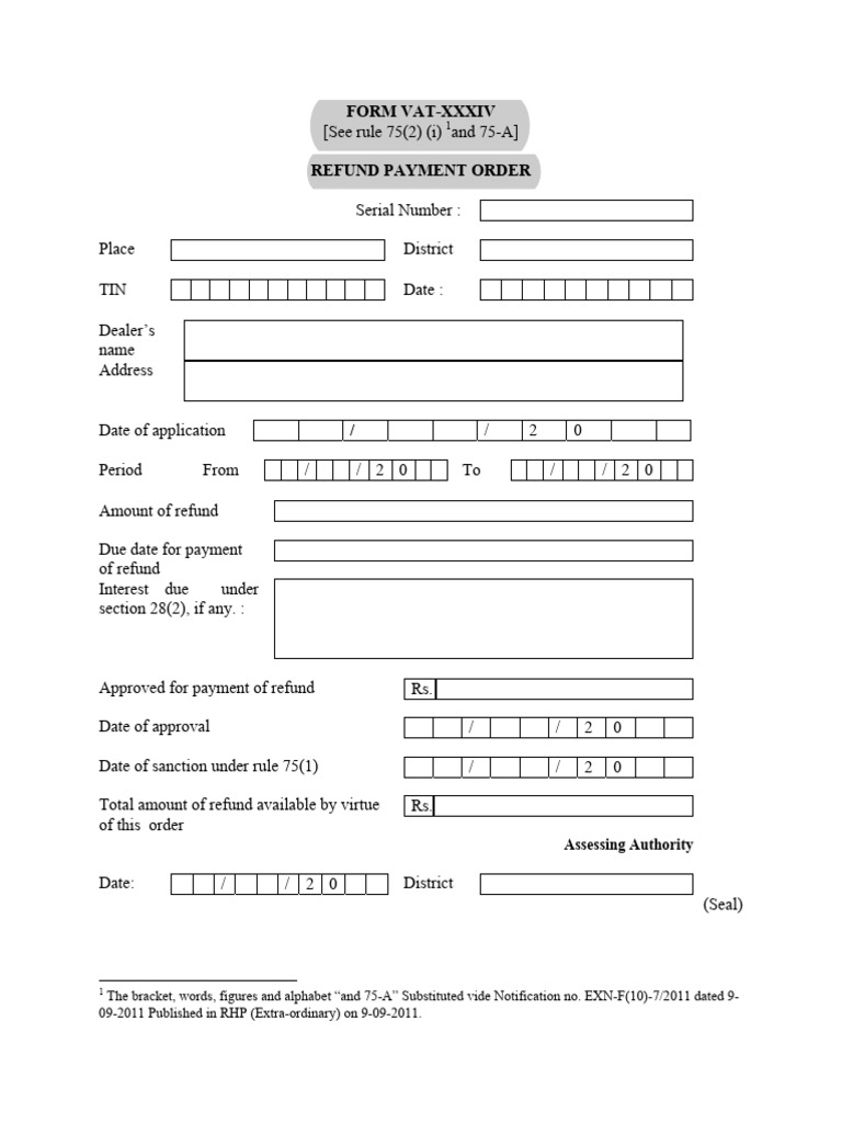 Form VAT XXXIV-Fillable | PDF