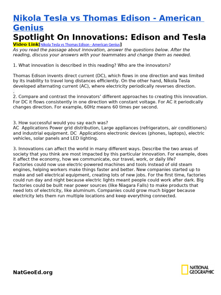 Edison and Tesla | PDF