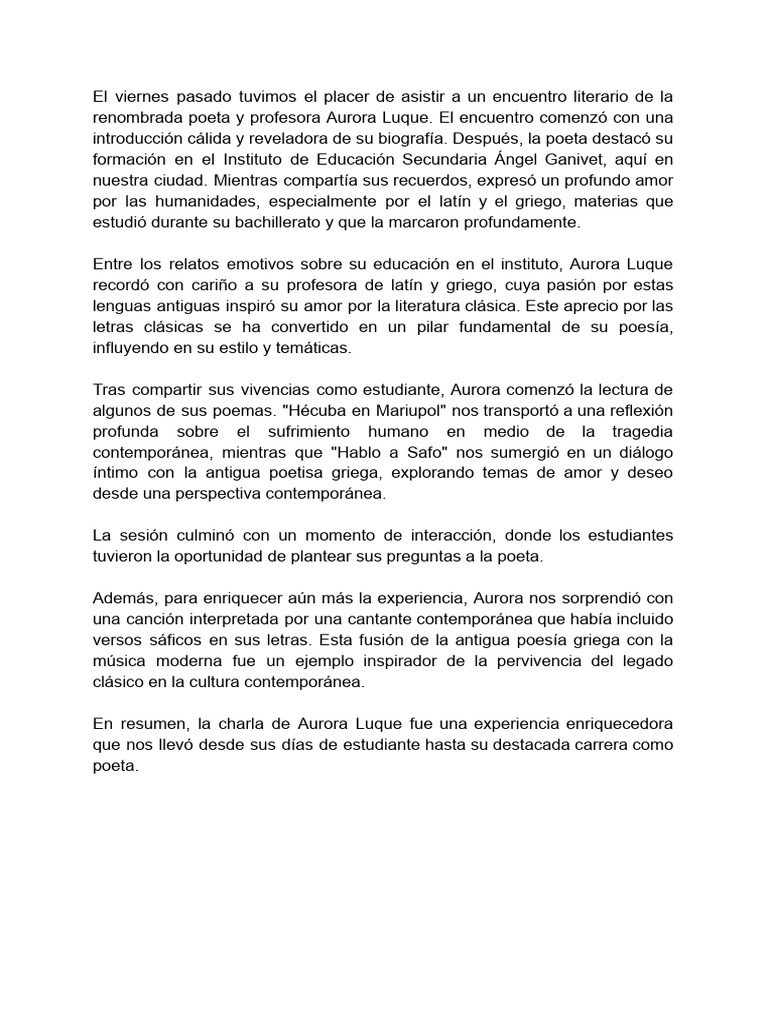 Trabajo Aurora Luque. | PDF