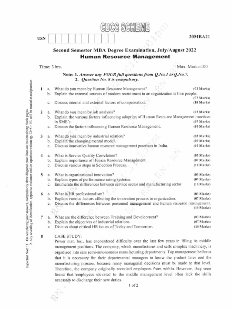 2ND Sem Mba July-Aug 2022 | PDF