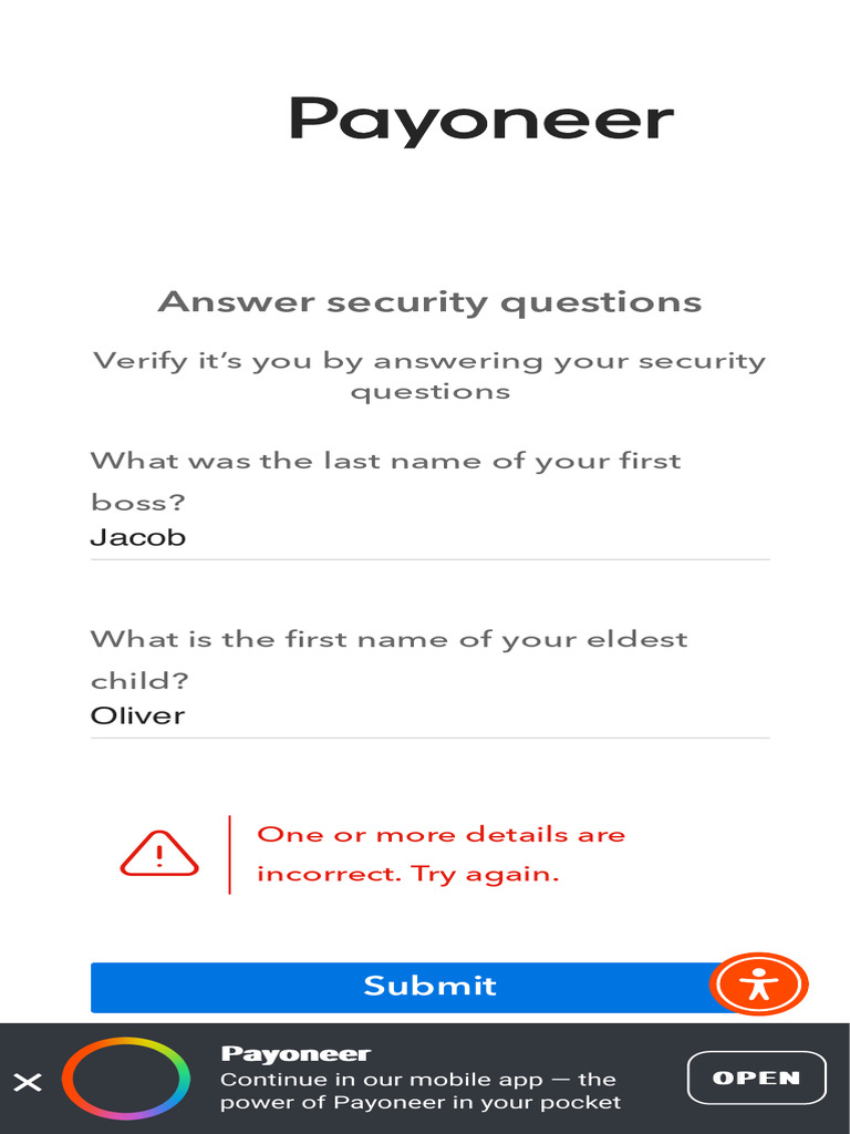 Sign in To Your Payoneer Account Payoneer Login 2 | PDF