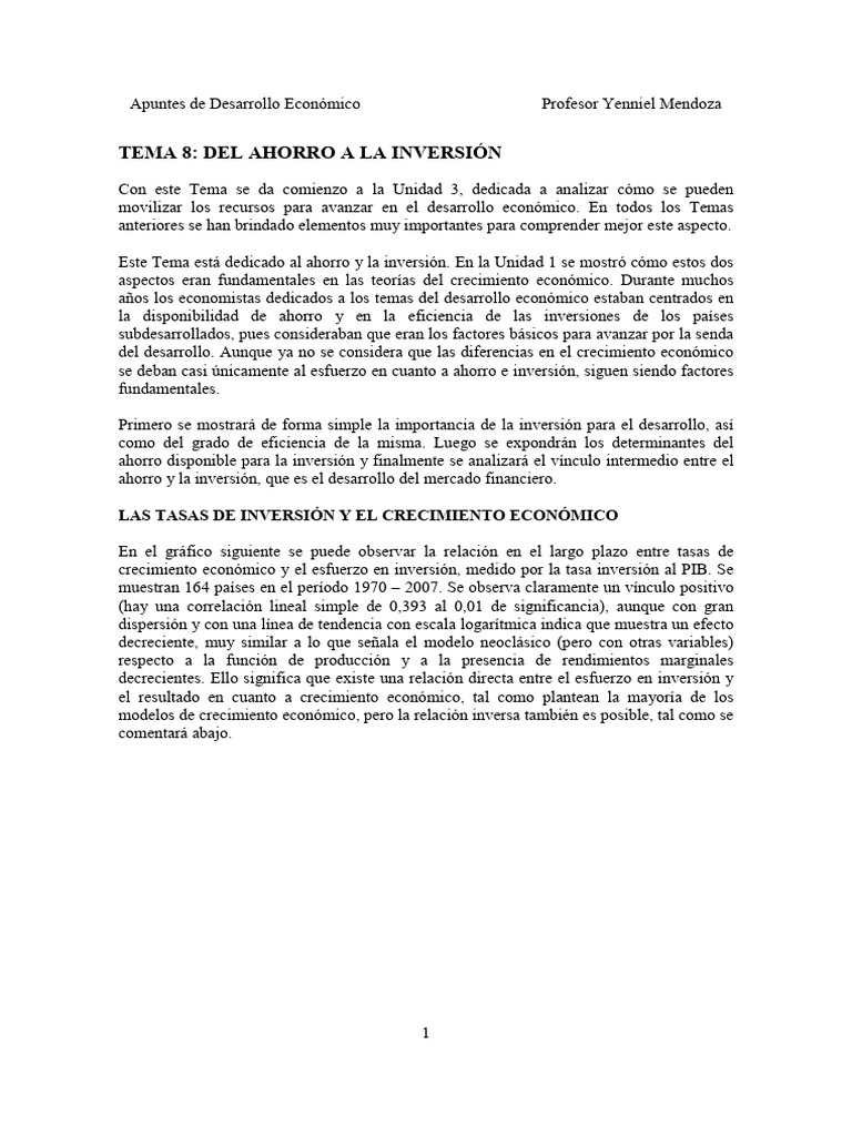 Lectura Apunte 1 Unidad 3 | PDF | Ahorro | Impuestos