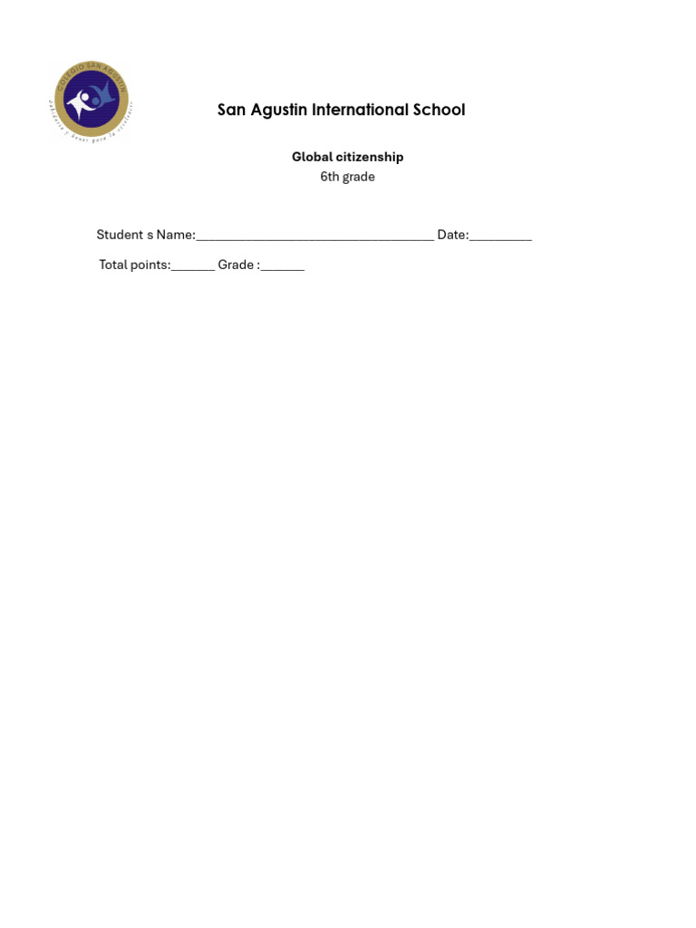 Global Citizenship 1st Exam | PDF | Writing | Sumer