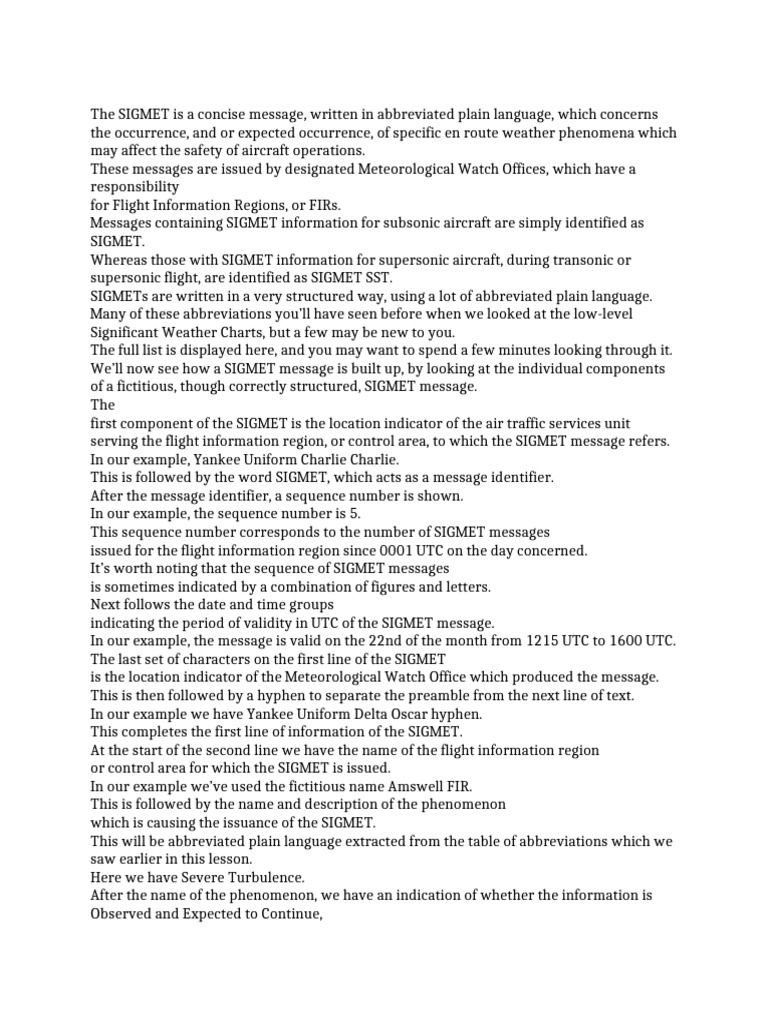 Meteorology Lesson 26 - The SIGMET | PDF | Tropical Cyclones ...