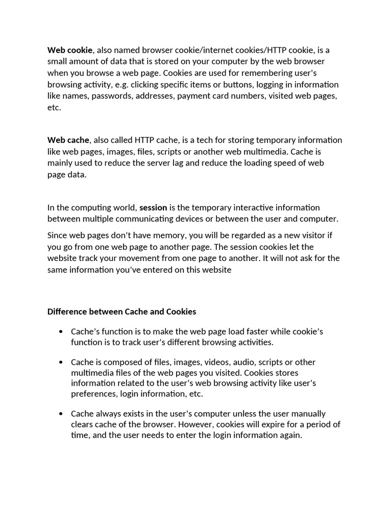 Cookies, Cache, Session, WAF, User Agent, Bots | PDF | Http Cookie | World Wide Web