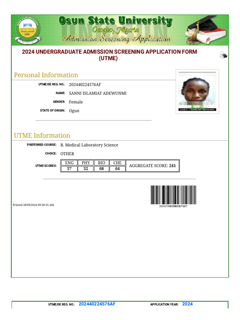 2024 Undergraduate Admissions Screening Application Forms | PDF ...