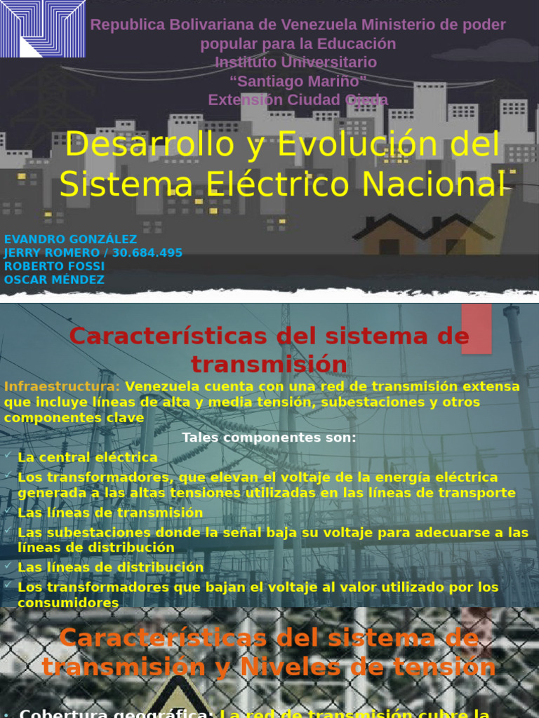 Evolución del Sistema Eléctrico en Venezuela | PDF | Transmisión de ...