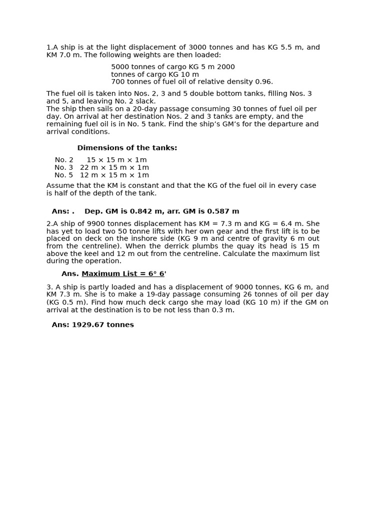 Ship Stability Calculations Guide | PDF