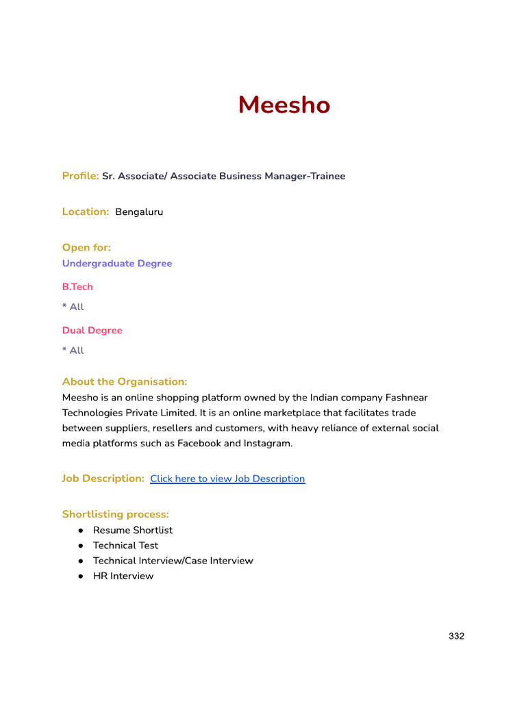 Meesho BB | PDF