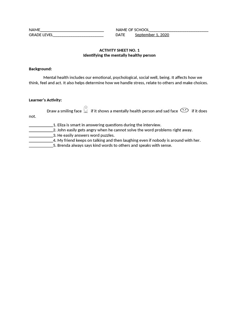 Sample Weekly Home Plan | PDF | Mental Health | Psychology