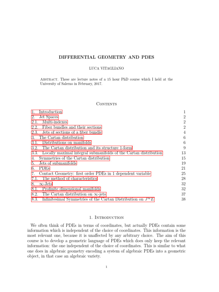 DG PDEs | PDF | Differential Form | Jet (Mathematics)