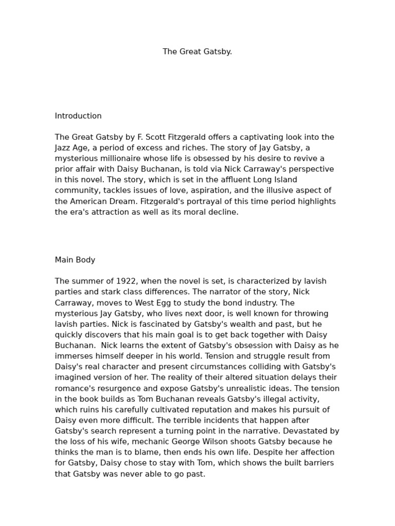 The Great Gatsby | PDF | The Great Gatsby