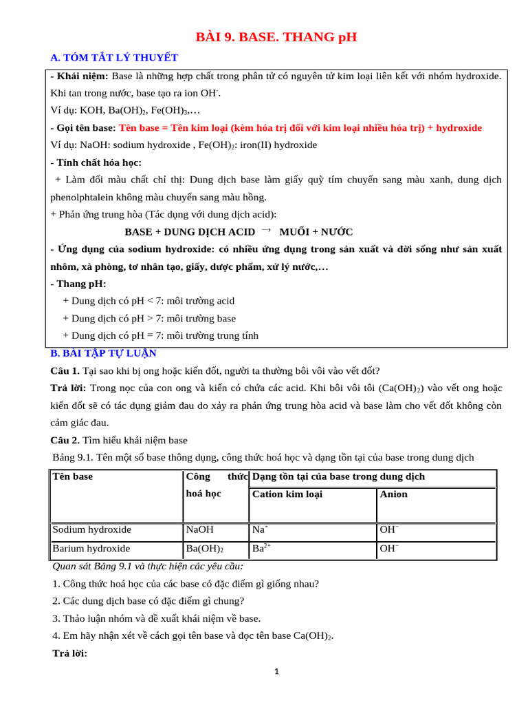 BÀI 9. BASE. THANG PH | PDF