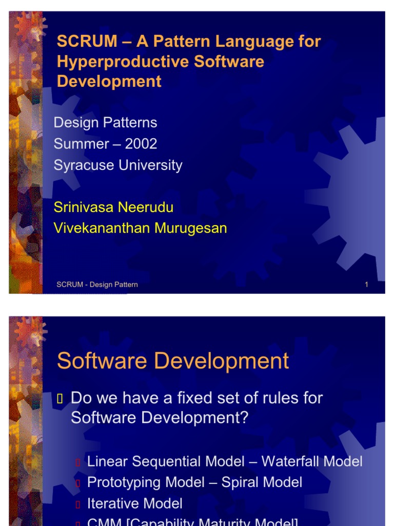 SCRUM Design Pattern | PDF | Scrum (Software Development) | Software ...